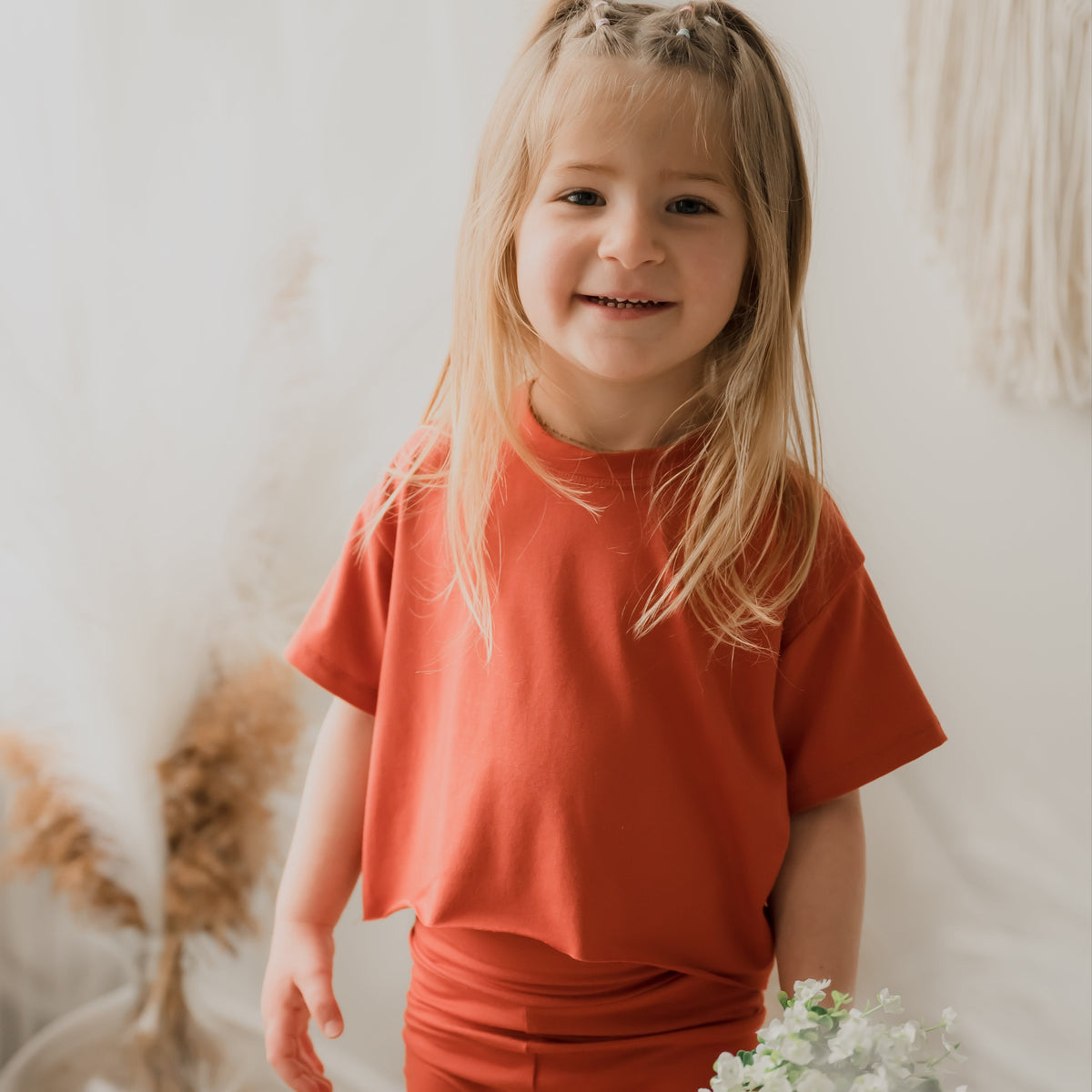 T-shirt crop orangé en bambou pour enfant, grandeurs 2 à 14 ans – MomMe ...
